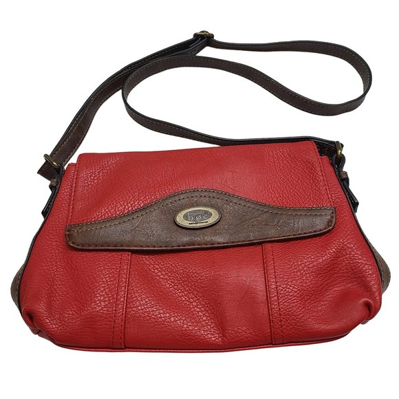 b.o.c. | Bags | Boc Born Of Concept Red And Brown Leather Crossbody ...